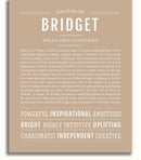 Bridget | Name Art Print – Name Stories