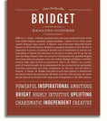 Bridget Personalized Name Meaning Art Prints – Name Stories