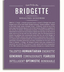 Bridgette | Name Art Print – Name Stories