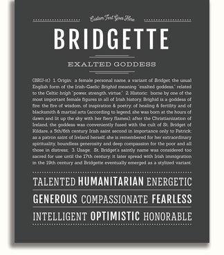 Bridgette | Name Art Print – Name Stories
