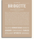 Bridgette | Name Art Print – Name Stories