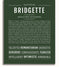 Bridgette Personalized Name Meaning Art Prints – Name Stories