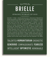 Brielle Personalized Name Meaning Art Prints – Name Stories