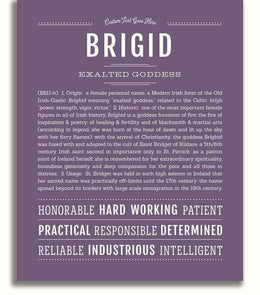 Brigid Personalized Name Meaning Art Prints – Name Stories