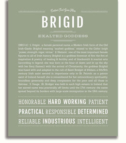 Brigid Personalized Name Meaning Art Prints – Name Stories