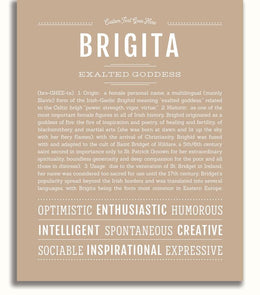 Brigita Personalized Name Meaning Art Prints – Name Stories
