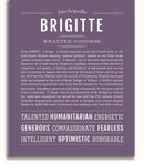 Brigitte Personalized Name Meaning Art Prints – Name Stories
