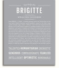 Brigitte Personalized Name Meaning Art Prints – Name Stories