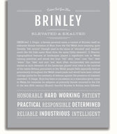 Brinley Personalized Name Meaning Art Prints – Name Stories