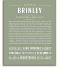 Brinley Personalized Name Meaning Art Prints – Name Stories