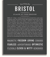 Bristol Personalized Name Meaning Art Prints – Name Stories