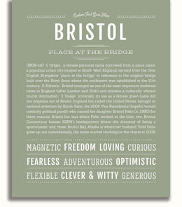 Bristol | Name Art Print – Name Stories