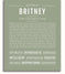 Britney Personalized Name Meaning Art Prints – Name Stories
