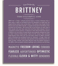 Brittney | Name Art Print – Name Stories