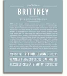 Brittney | Name Art Print – Name Stories