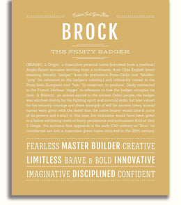 Brock | Name Art Print - Personalized Custom Gifts – Name Stories