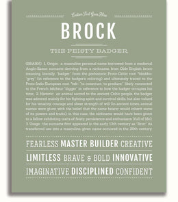 Brock | Name Art Print - Personalized Custom Gifts – Name Stories