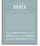 Brock Personalized Name Meaning Art Prints – Name Stories