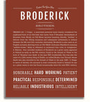 Broderick Personalized Name Meaning Art Prints – Name Stories