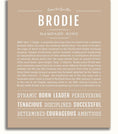 Brodie Personalized Name Meaning Art Prints – Name Stories