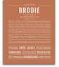 Brodie Personalized Name Meaning Art Prints – Name Stories