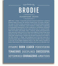 Brodie Personalized Name Meaning Art Prints – Name Stories