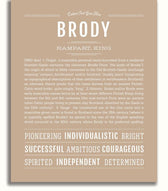 Brody Personalized Name Meaning Art Prints – Name Stories