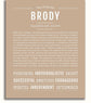 Brody Personalized Name Meaning Art Prints – Name Stories