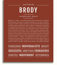Brody Personalized Name Meaning Art Prints – Name Stories
