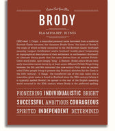 Brody Personalized Name Meaning Art Prints – Name Stories