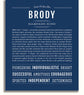 Brody Personalized Name Meaning Art Prints – Name Stories