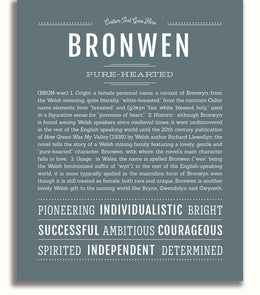 Bronwen | Name Art Print – Name Stories