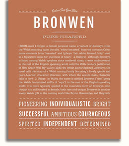 Bronwen | Name Art Print – Name Stories
