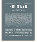 Bronwyn Personalized Name Meaning Art Prints – Name Stories