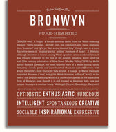 Bronwyn Personalized Name Meaning Art Prints – Name Stories