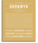 Bronwyn | Name Art Print – Name Stories