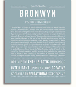 Bronwyn Personalized Name Meaning Art Prints – Name Stories