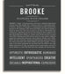 Brooke Personalized Name Meaning Art Prints – Name Stories