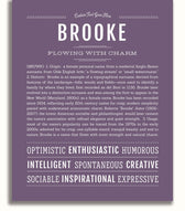 Brooke Personalized Name Meaning Art Prints – Name Stories