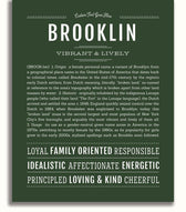 Brooklin Personalized Name Meaning Art Prints – Name Stories