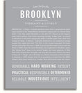 Brooklyn Personalized Name Meaning Art Prints – Name Stories