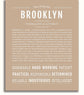 Brooklyn Personalized Name Meaning Art Prints – Name Stories