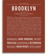 Brooklyn Personalized Name Meaning Art Prints – Name Stories