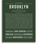 Brooklyn Personalized Name Meaning Art Prints – Name Stories