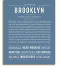 Brooklyn Personalized Name Meaning Art Prints – Name Stories