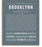 Brooklynn Personalized Name Meaning Art Prints – Name Stories