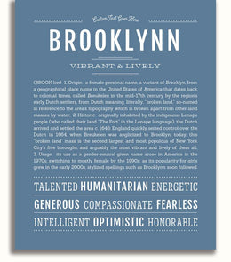 Brooklynn | Name Art Print – Name Stories