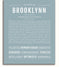 Brooklynn Personalized Name Meaning Art Prints – Name Stories