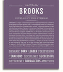 Brooks Personalized Name Meaning Art Prints – Name Stories