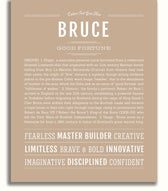 Bruce Personalized Name Meaning Art Prints – Name Stories